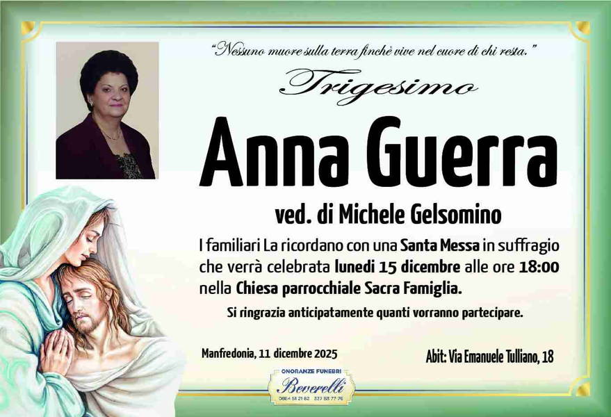 Funerali e annunci funebri a Manfredonia | Anna Guerra - Funer24