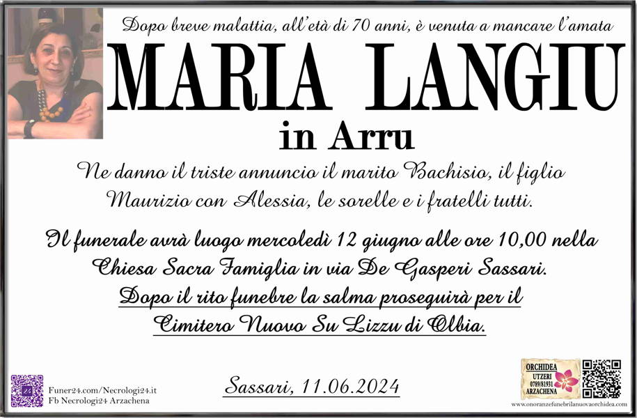 Funerali e annunci funebri a Sassari | Maria Langiu - Funer24