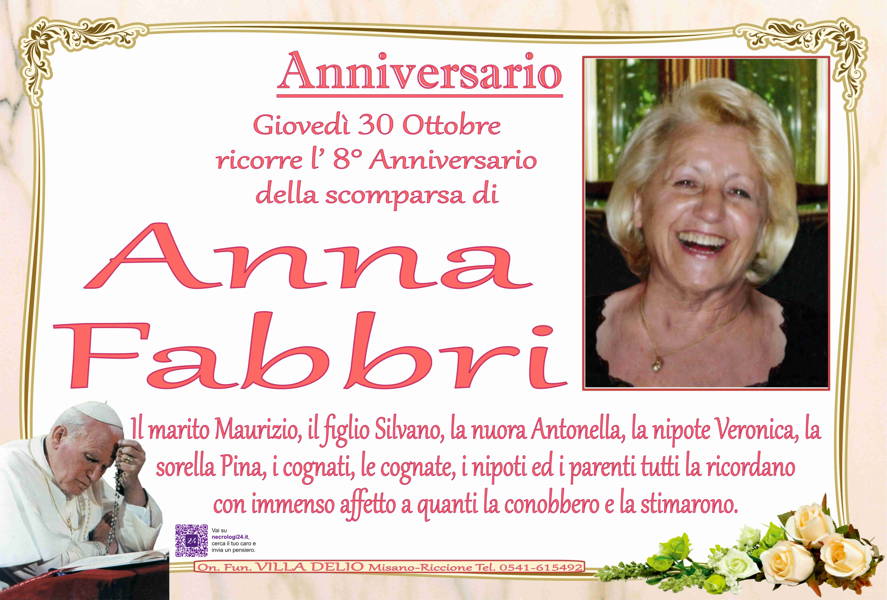 Funerali e annunci funebri a | Anna Fabbri - Funer24