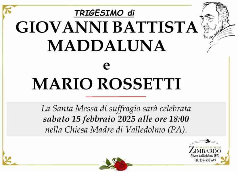 Funerali e annunci funebri a | Giovanni Battista Maddaluna e Mario ...