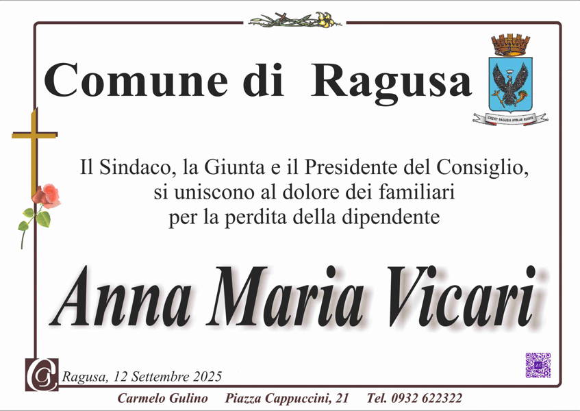 Funerali e annunci funebri a Ragusa | Anna Maria Vicari - Funer24