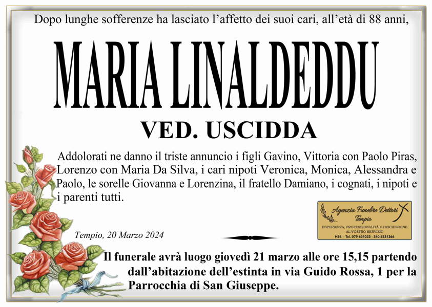 Funerali e annunci funebri a Tempio Pausania | Maria Linaldeddu - Funer24