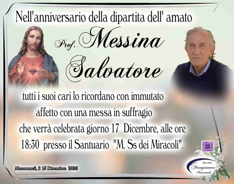Funerali e annunci funebri a Mussomeli | Prof. Salvatore Messina - Funer24