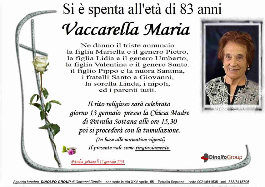 Funerali e annunci funebri a Petralia Sottana | Maria Vaccarella - Funer24