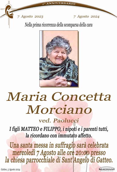 Funerali e annunci funebri a Gatteo | Maria Concetta Morciano - Funer24