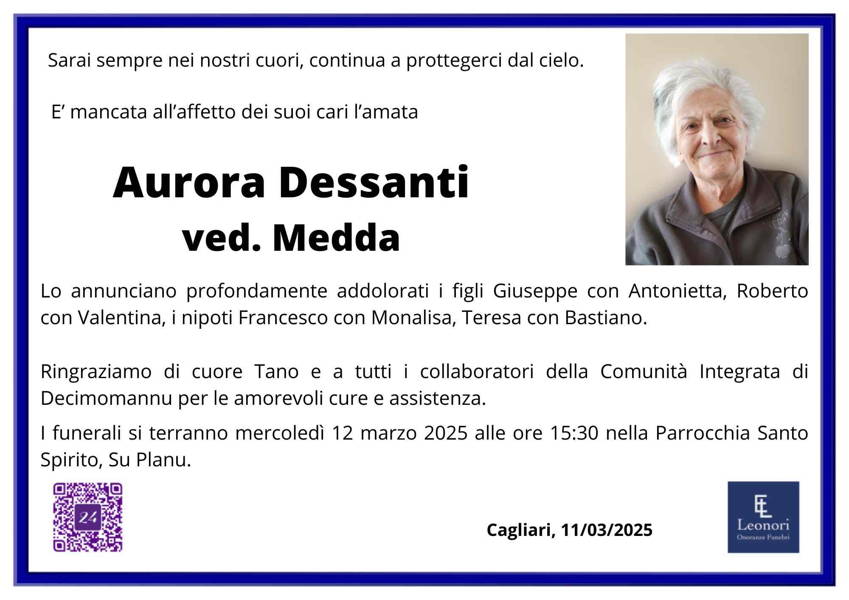 Funerali e annunci funebri a Cagliari | Aurora Dessanti - Funer24