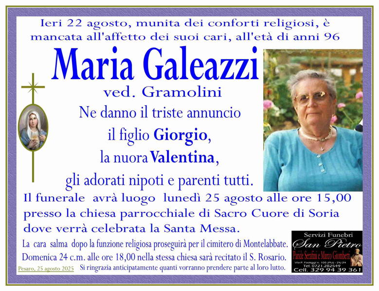 Funerali e annunci funebri a Pesaro | Maria Galeazzi - Funer24