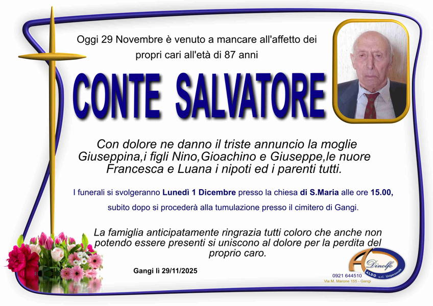 Funerali e annunci funebri a Gangi | Salvatore Conte - Funer24