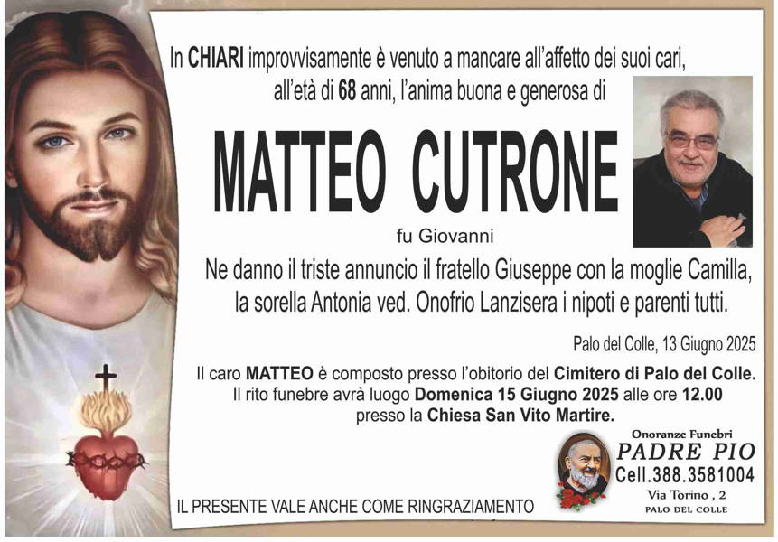 Funerali e annunci funebri a Chiari | Matteo Cutrone - Funer24