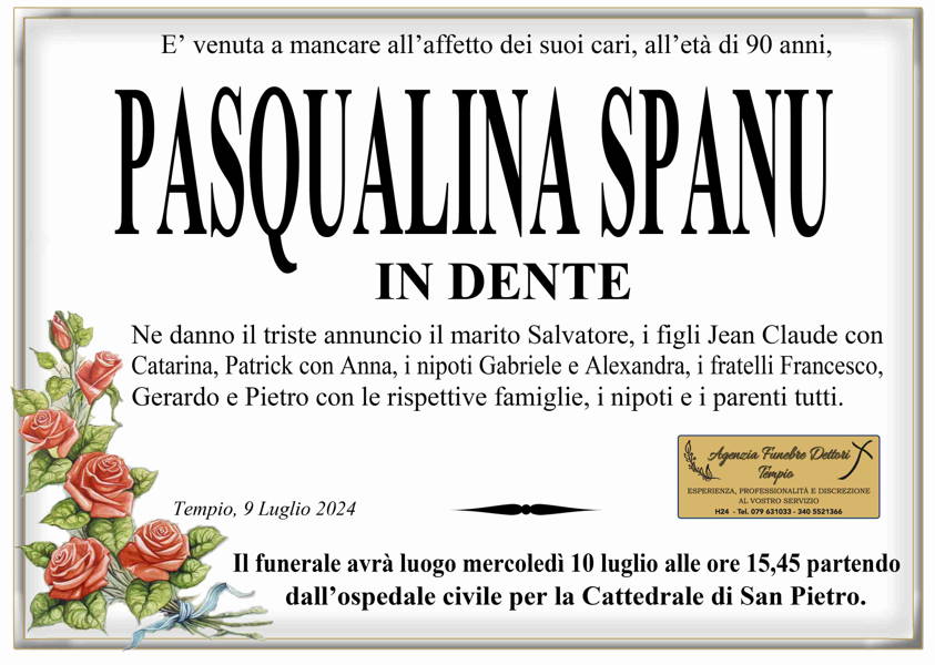 Funerali e annunci funebri a Tempio Pausania | Pasqualina Spanu - Funer24