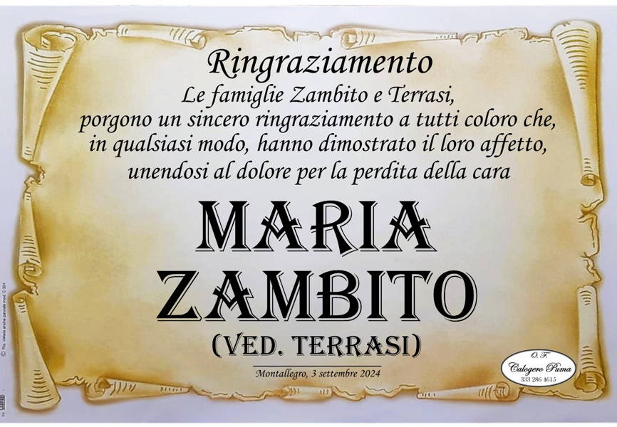 Funerali e annunci funebri a Montallegro | Maria Zambito - Funer24