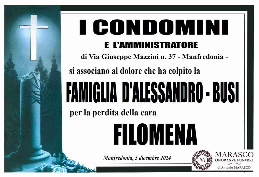 Funerali e annunci funebri a | Filomena D'Alessandro ved. Matteo Busi ...