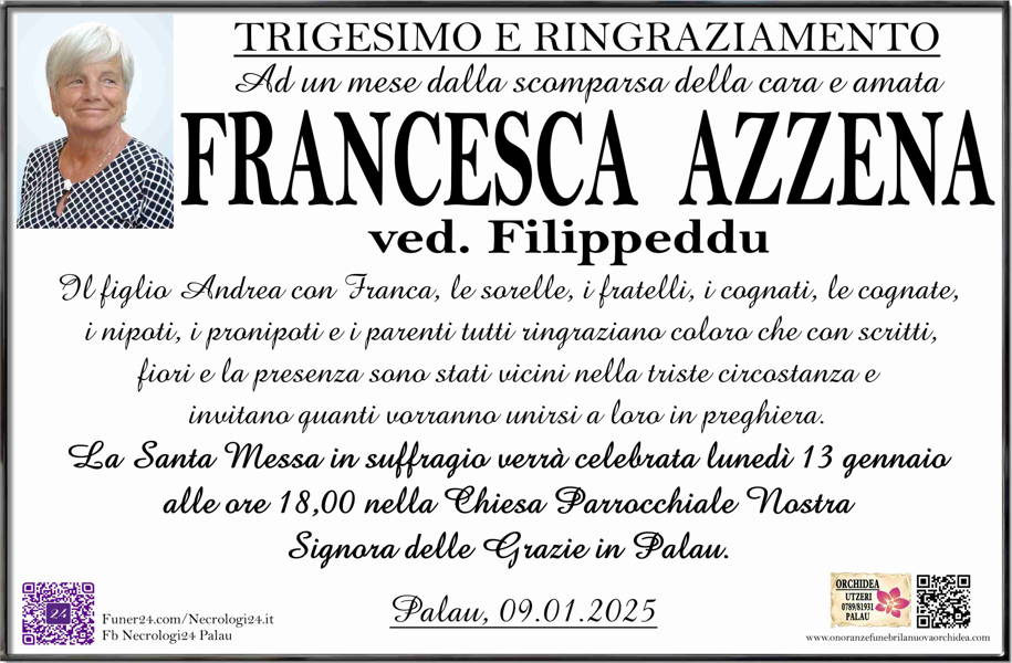 Funerali e annunci funebri a Palau | Francesca Azzena - Funer24