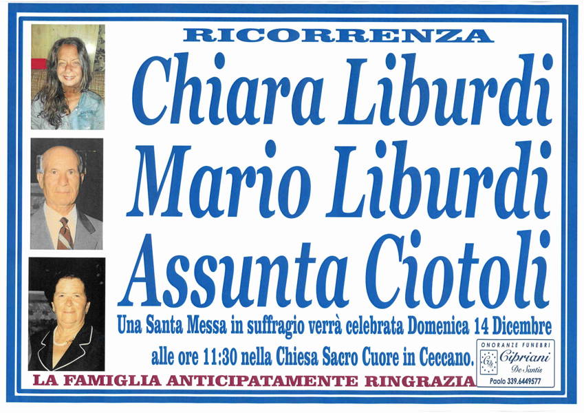 Funerali e annunci funebri a | Chiara Liburdi Mario Liburdi Assunta ...