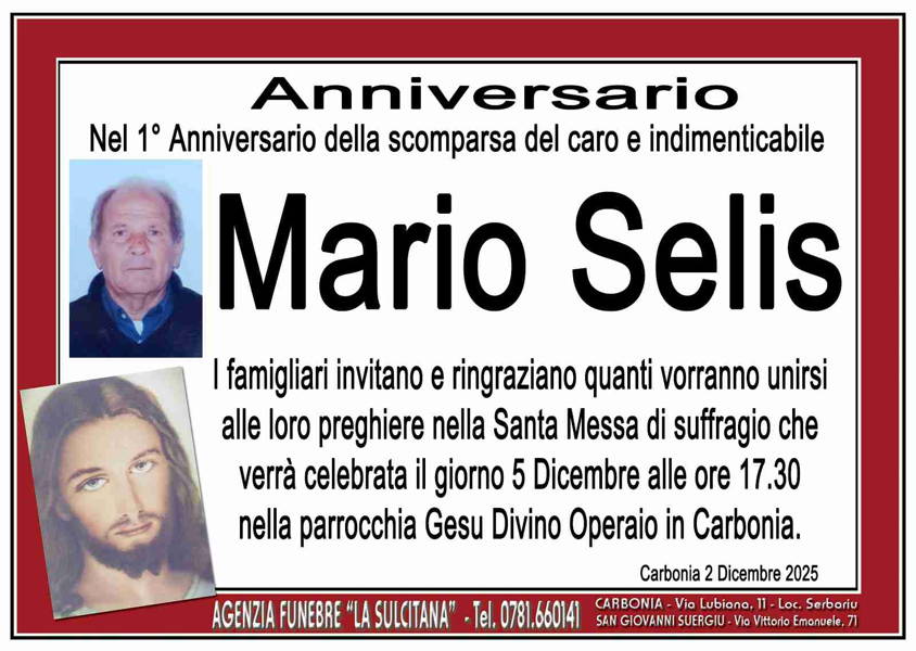 Funerali e annunci funebri a Carbonia | Mario Selis - Funer24