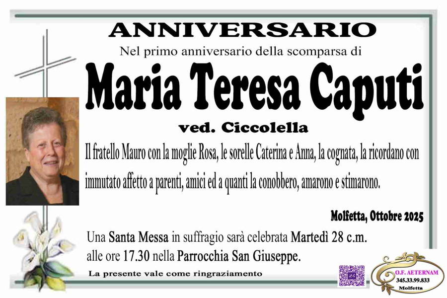 Funerali e annunci funebri a Molfetta | Maria Teresa Caputi - Funer24