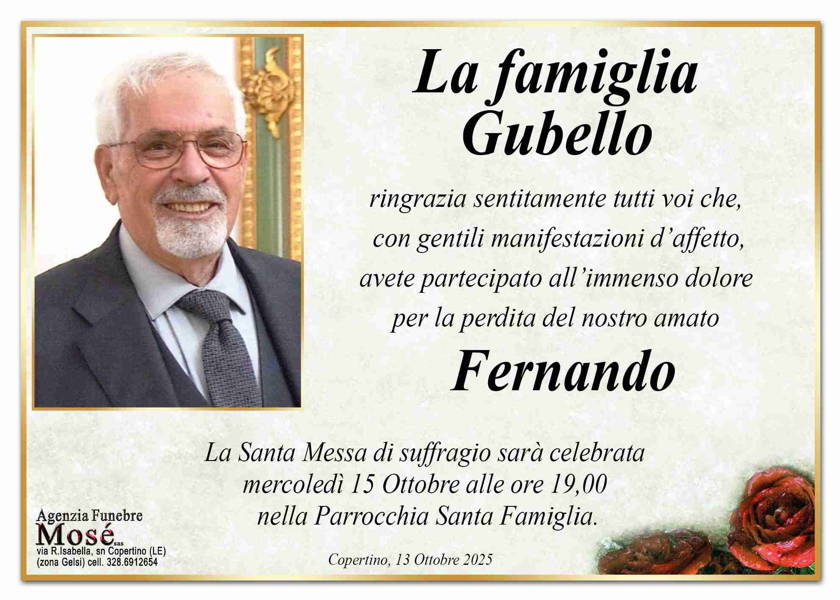 Funerali e annunci funebri a Copertino | Fernando Gubello - Funer24