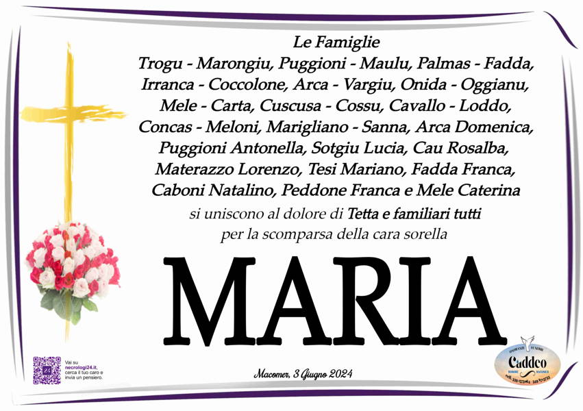 Funerali e annunci funebri a | Maria Pes - Funer24