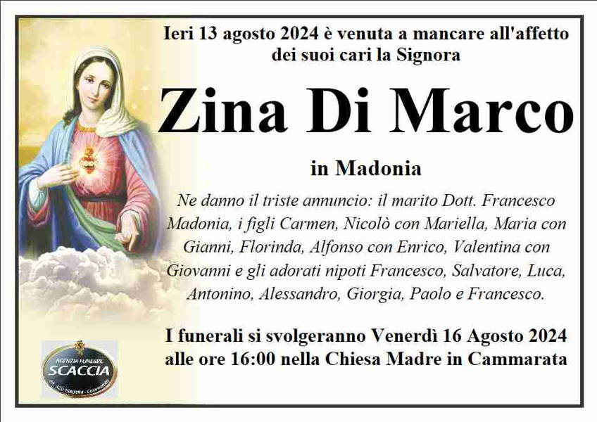Funerali e annunci funebri a Cammarata | Vincenza Di Marco - Funer24