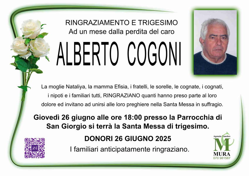 Funerali e annunci funebri a Donori | Alberto Cogoni - Funer24