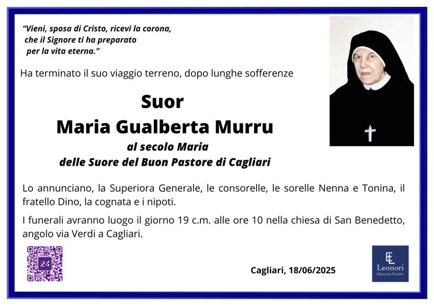 Funerali e annunci funebri a Cagliari | Suor Maria Gualberta Murru ...